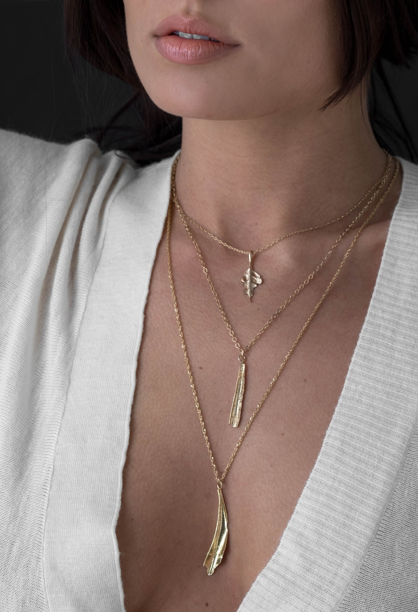 Long leaf necklace store